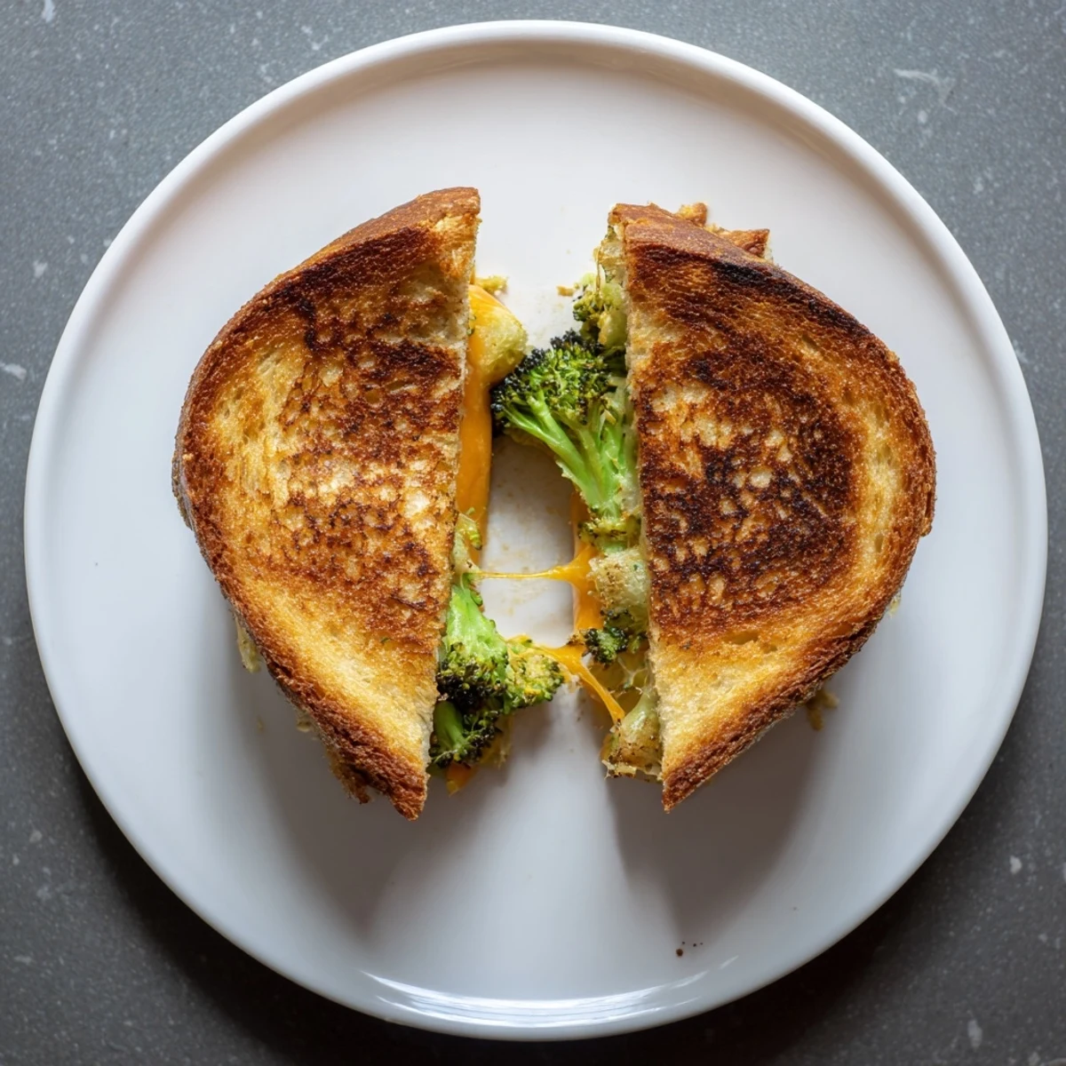 Roasted Broccoli and Cheddar Grilled Cheese Sandwich